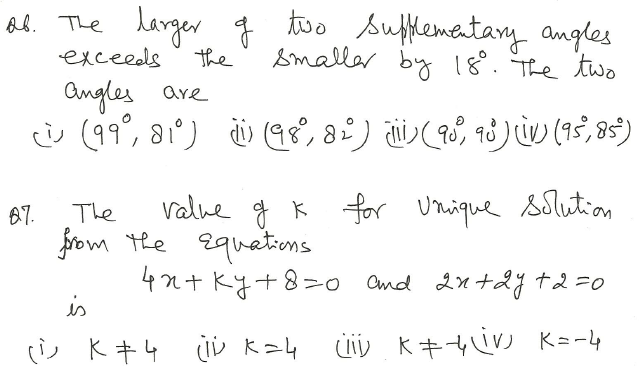 CBSE Class 10 Mathematics Pairs of Linear Equations in Two Variables MCQs with Answers